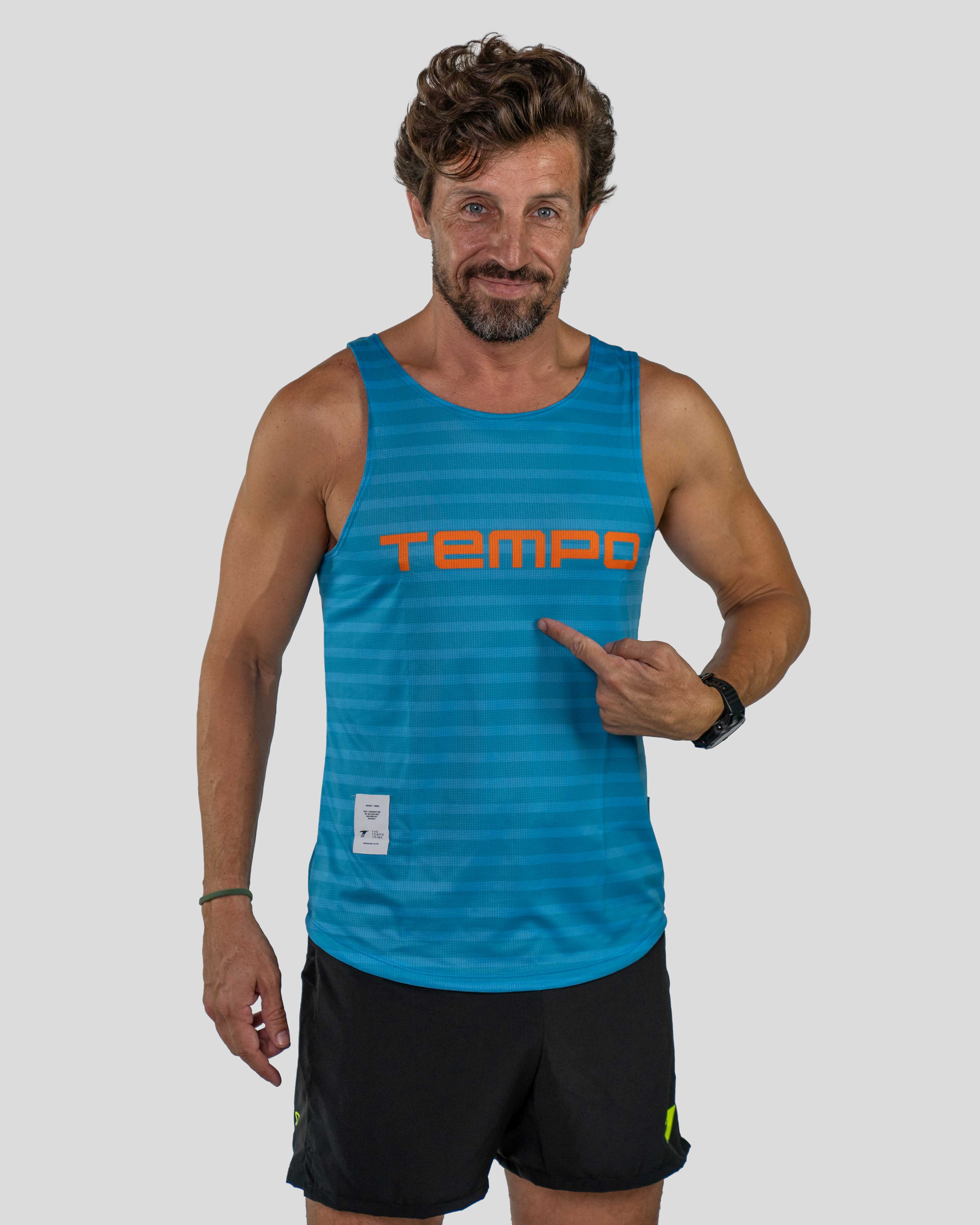 TEMPO SINGLET BLUE - RUNNING TANK – THE TEMPO TRIBE